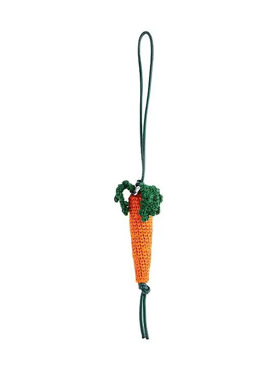 JW Anderson Hand-crocheted Carrot Bag Charm - Orange