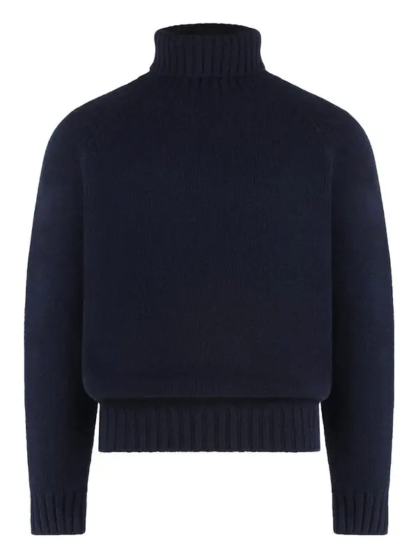 UMIT BENAN Cashmere Turtleneck Sweater - Dark Navy
