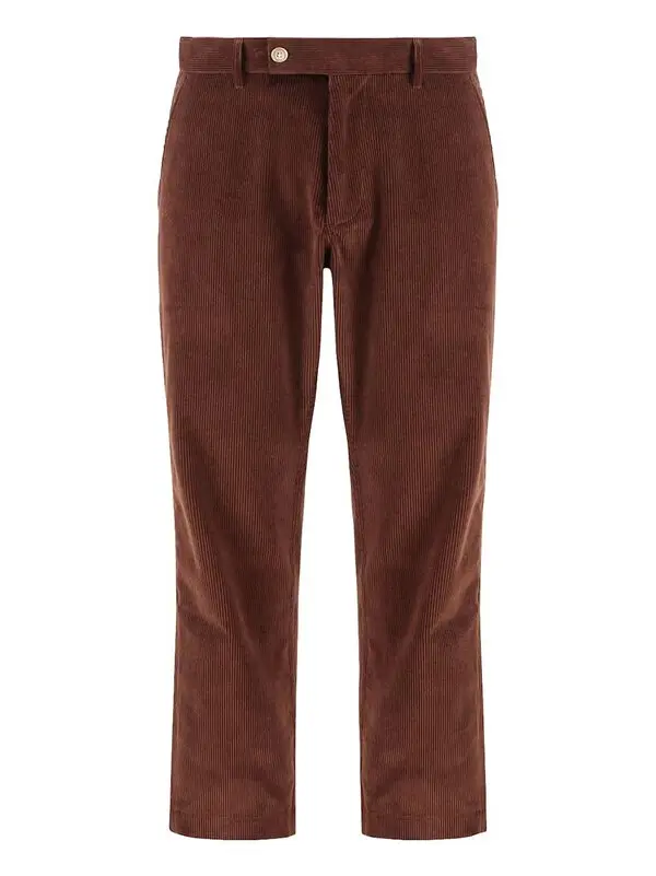 UMIT BENAN Corduroy Straight-leg Trousers - Tabacco