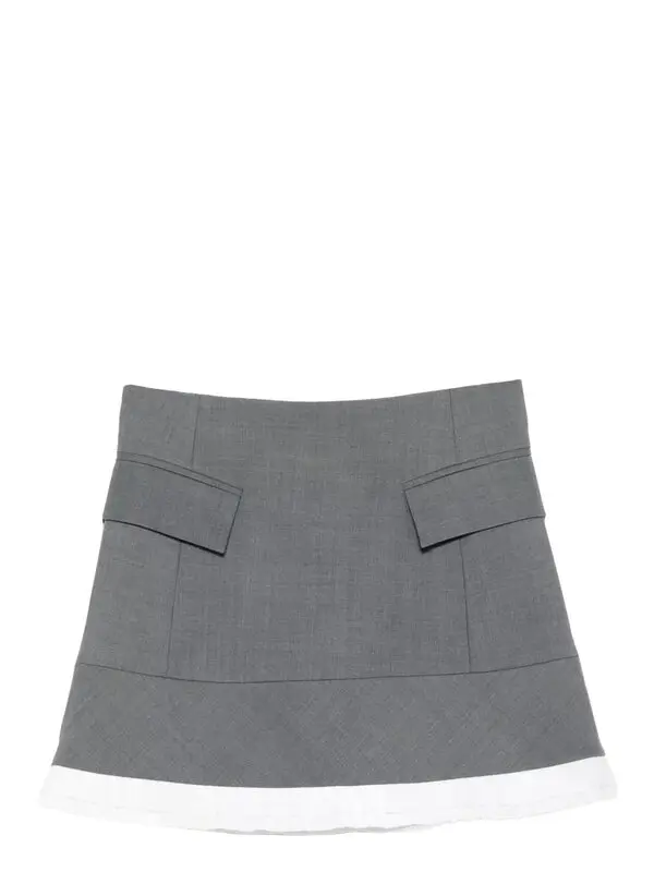 Maje A-line Mini Skirt With Ruffled Hem - Grey