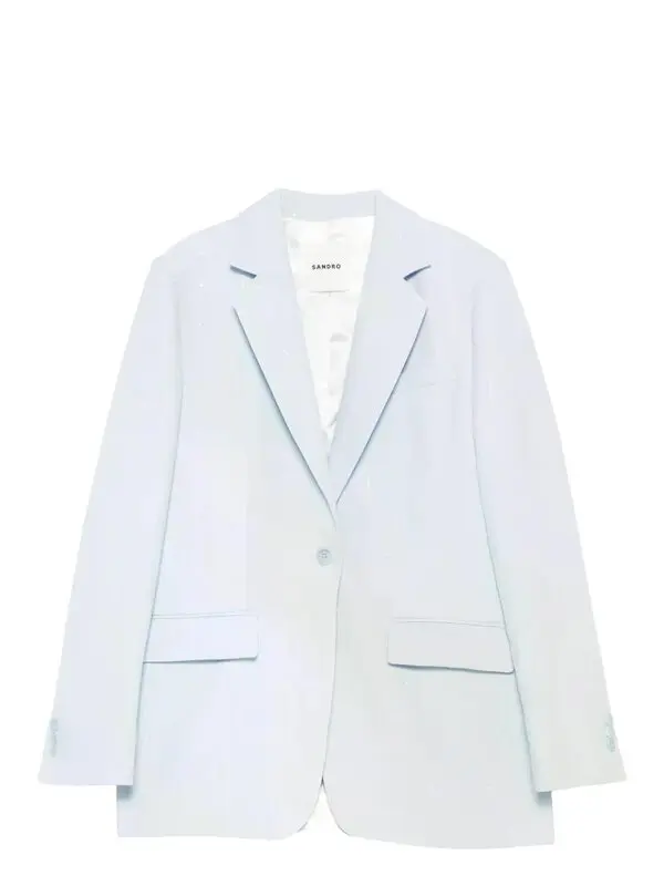 Sandro Sequined Striped Blazer - Blue