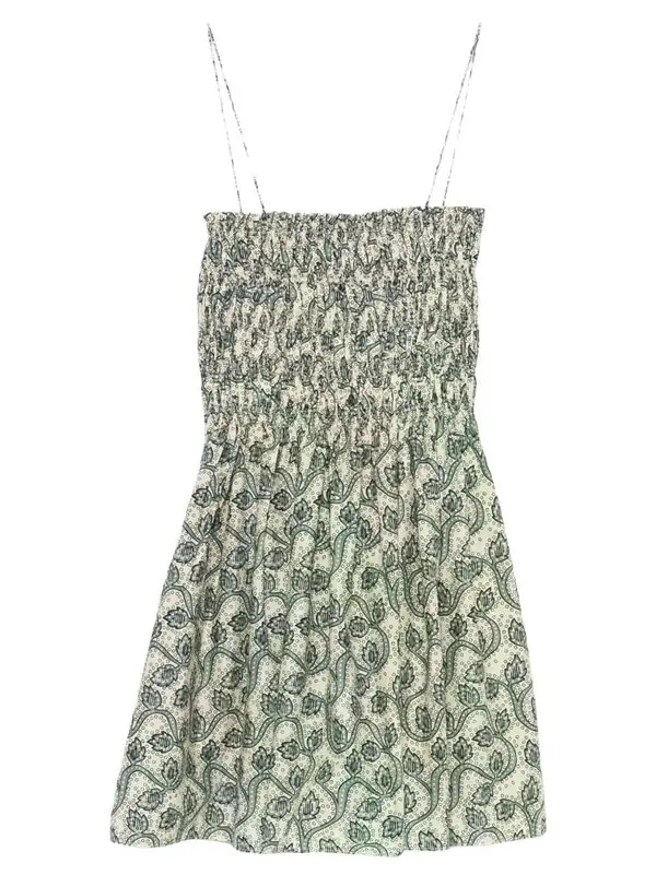 Matteau Shirred Printed Mini Dress - Neutrals