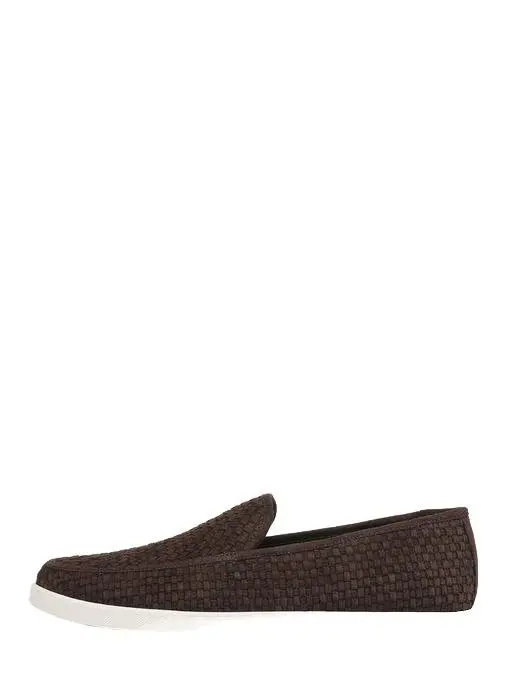 Vince Sonoma Woven Suede Loafer - Brown