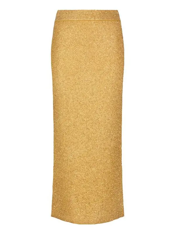 Lela Rose Sequin Knit Pencil Skirt - Metallic