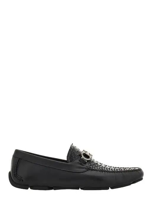 FERRAGAMO Gancini Driver Loafer - Black