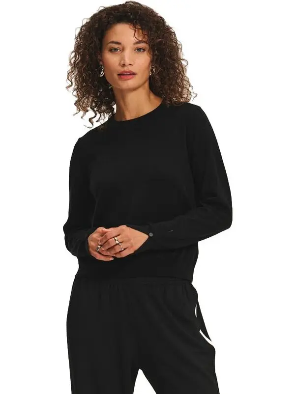 Velvet By Graham & Spencer Melina Cotton-cashmere Sweater - Black