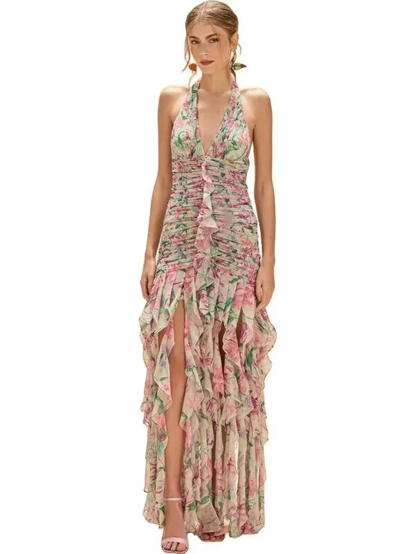 PatBO Honey Flower Plunge Gown - Green