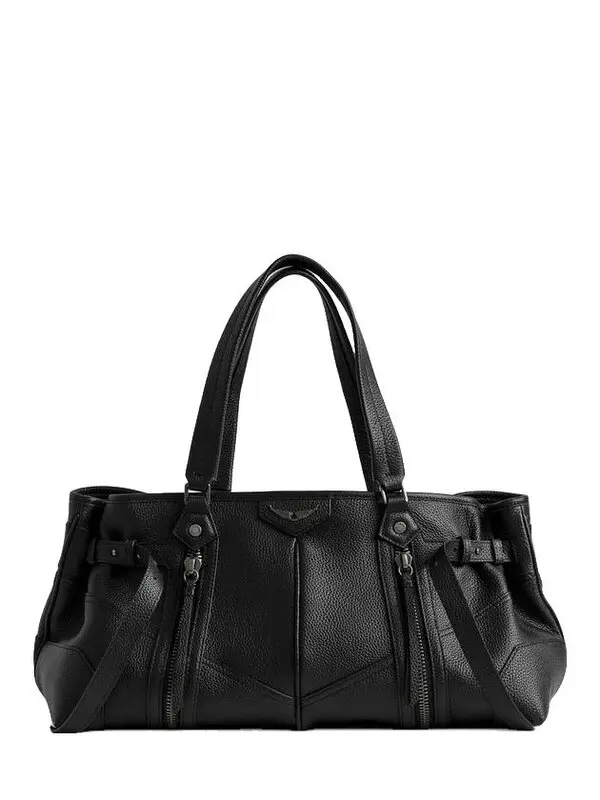 Zadig&Voltaire Grained Leather Sunny Shopper Bag - Black