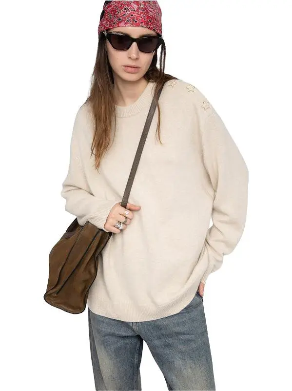 Zadig&Voltaire Swyna Jeweled Button Sweater - White
