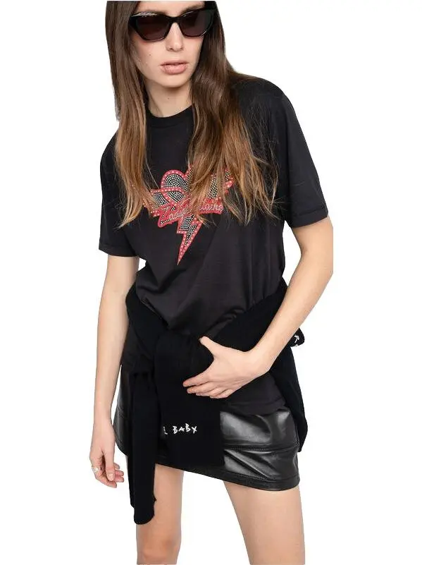 Zadig&Voltaire Embellished Edwin T-shirt - Black