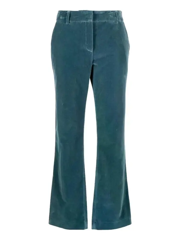 La DoubleJ Velvet Cropped Trousers - Blue