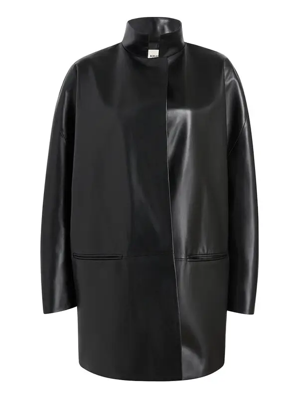 Khaite Mura Leather Coat - Black