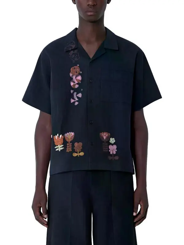 STORY MFG. Floral-motif Shirt - Black