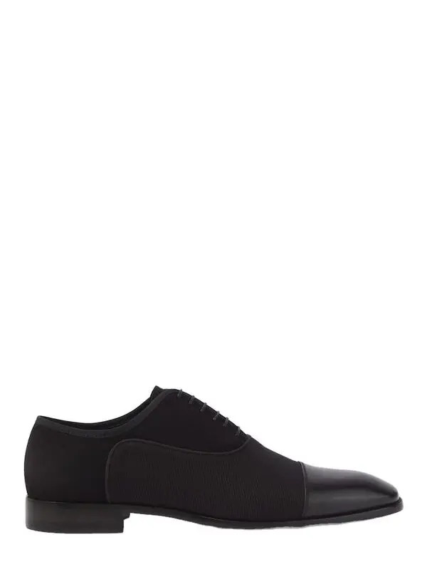 CHRISTIAN LOUBOUTIN Greggory Leather-trimmed Oxford Shoes - Black