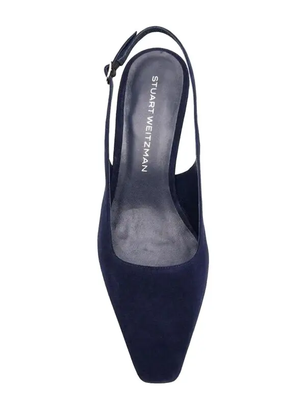 STUART WEITZMAN 50mm Stassi Suede Slingback Pumps - Nice Blue