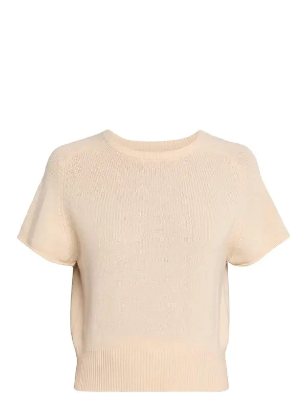 Sablyn Cashmere Short-sleeve Sweater - Buttercrea