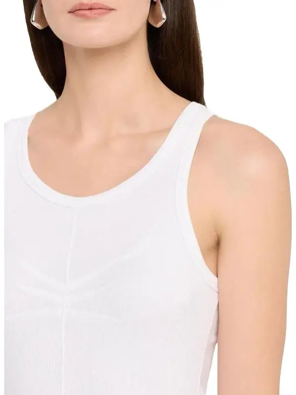Alaïa Darts Stretch Cotton Tank Top - Blanc