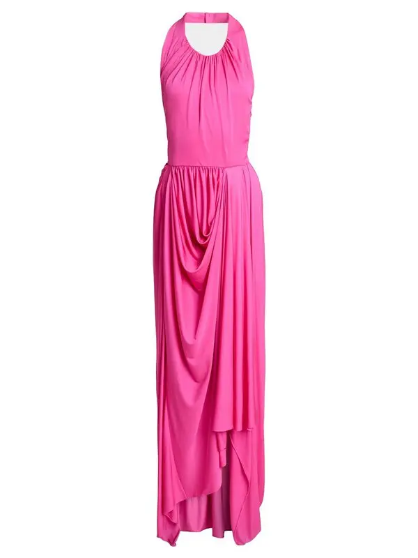 Givenchy Draped Jersey Halter Gown - Fuchsia