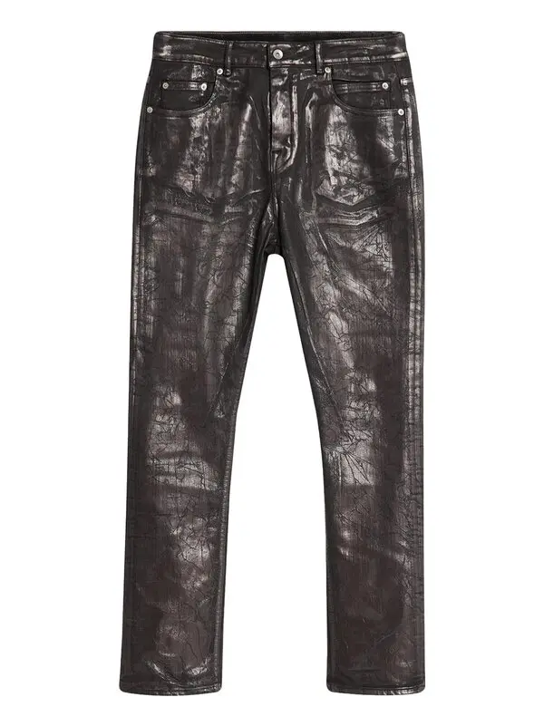 Rick Owens Bronze Coated Slim Denim Jeans - Purple