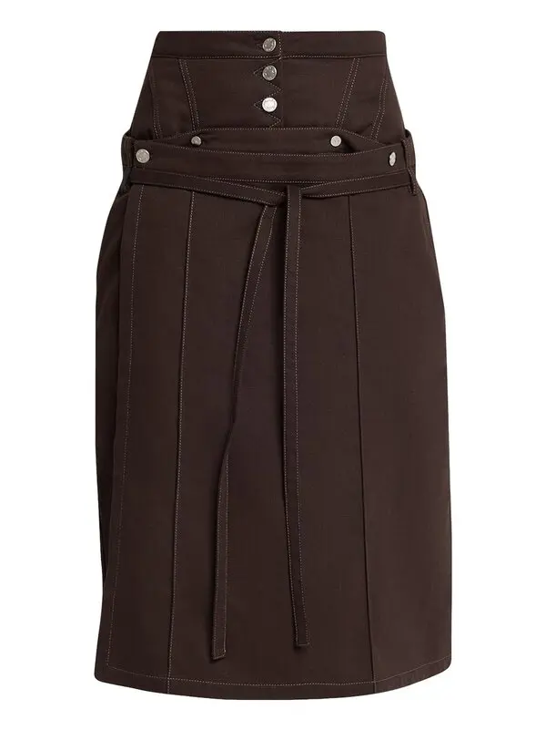 JANE WADE Corseted Denim Pencil Skirt - Espresso