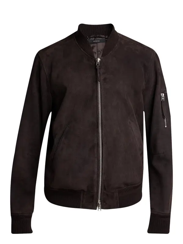 TOM FORD Brushed Suede Bomber Jacket - Shadow