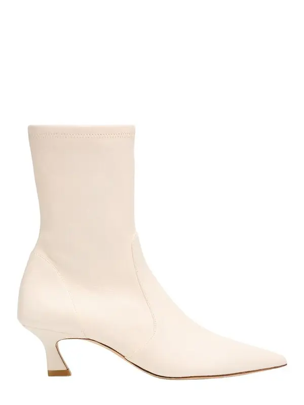 STUART WEITZMAN 50mm Vinnie Stretch Leather Booties - Cream