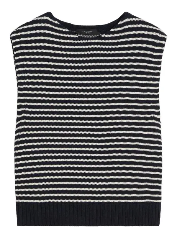 Max Mara Cotton-blend Gilet - Navy
