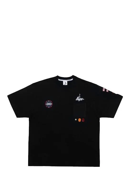 A BATHING APE X Kazuki Kuraishi Patch Military Tee Shirt - Black