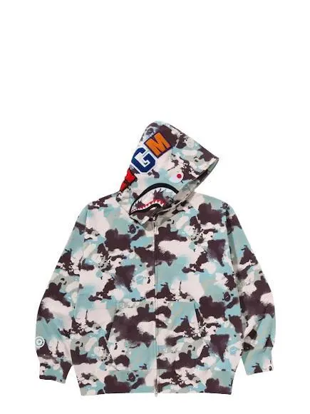 BAPE Map Camo Shark Full Zip Hoodie - Multicolor