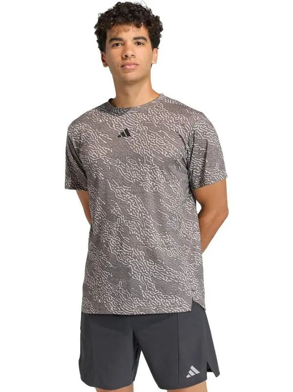 Adidas D4t Primelift Aop T-shirt - Charcoal / Beige