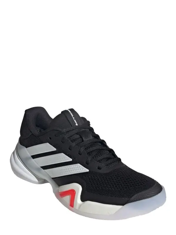 Adidas Barricade Clay Tennis Shoes - Core Black / Zero Metalic / Lucid Red