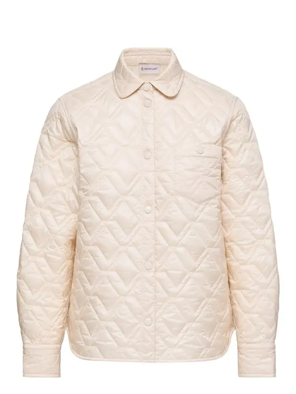 Moncler Diamond-quilted Padded Shacket - White