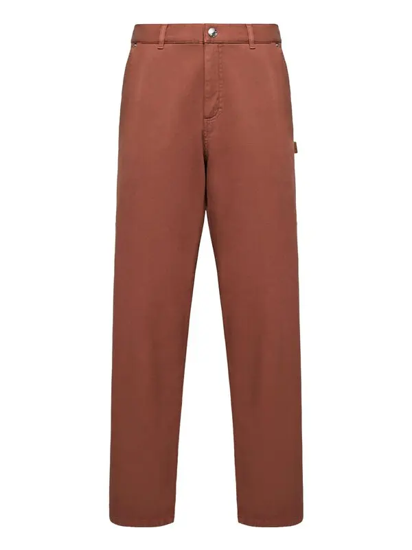 Moncler Cotton Blend Gabardine Cargo Pants - Brown