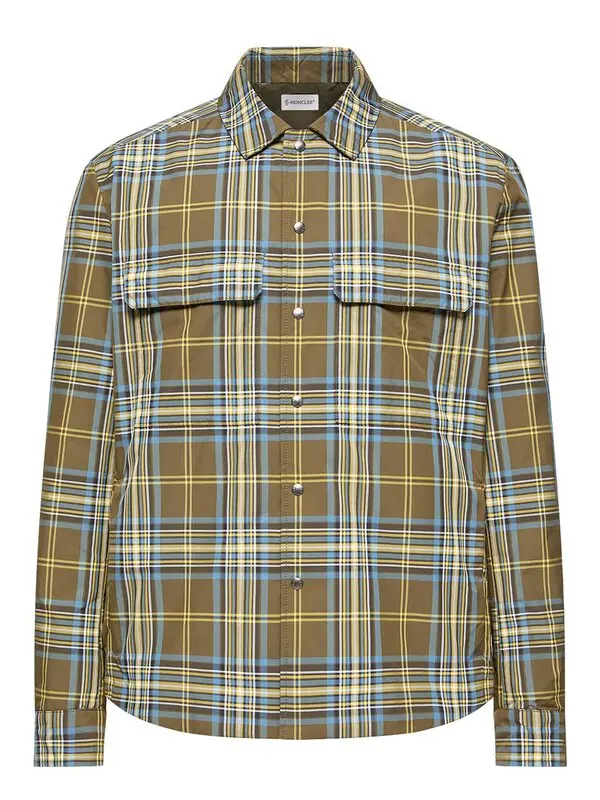 Moncler Monogram Checked Shirt Jacket - Green