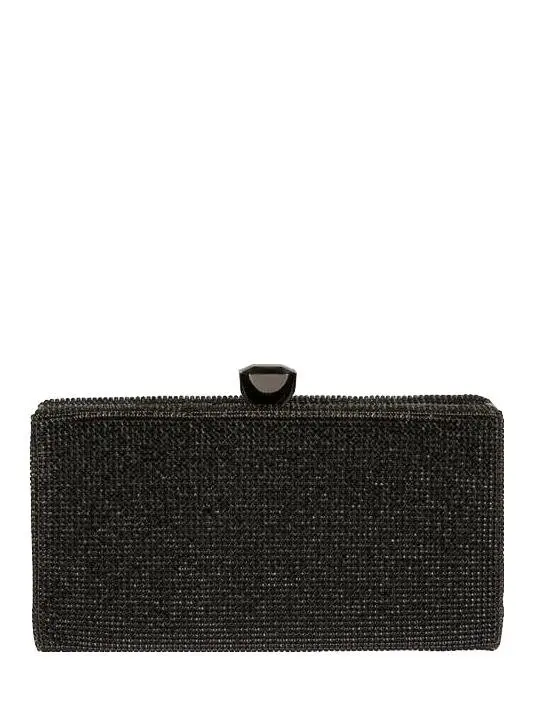 WHITING & DAVIS Olivia Crystal Top Minaudiere - Black