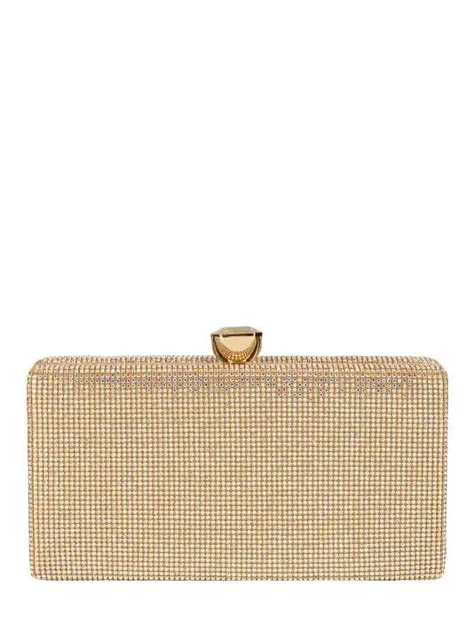 WHITING & DAVIS Olivia Crystal Top Minaudiere - Metallic Gold