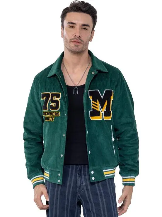 MEMBERS ONLY Corduroy Varsity Jacket - Green