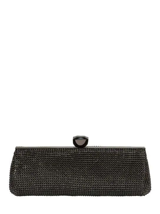 WHITING & DAVIS Grace Crystal Top Clutch - Black