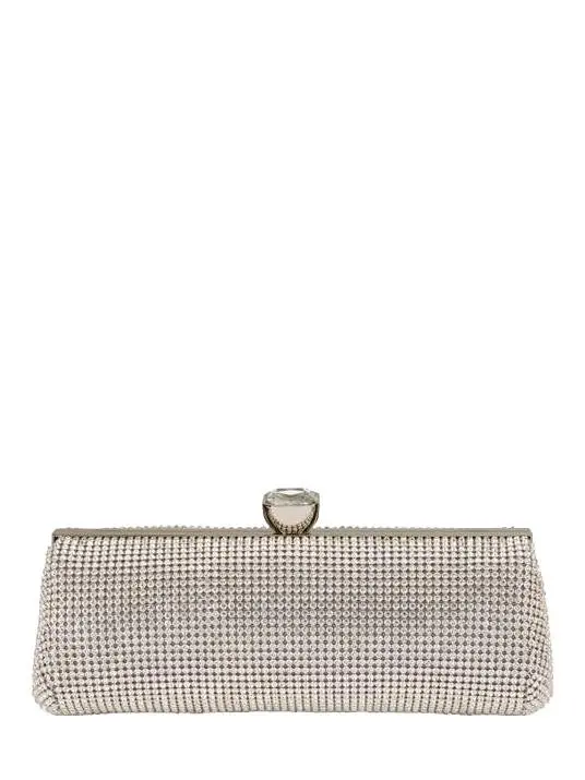 WHITING & DAVIS Grace Crystal Top Clutch - Silver