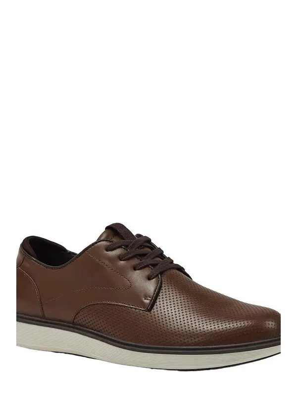 LANDS' END Leather Lace Up Derby Oxford - Dark Caramel