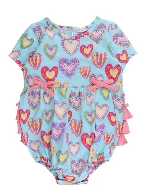 RUFFLEBUTTS Knit Bow Bubble Romper - Painted With Love