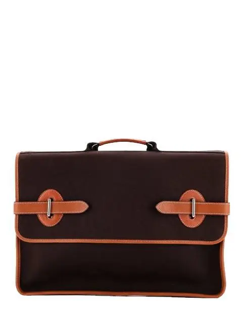 HERMES Buenaventura Messenger Bag Toile Gm - Ebene