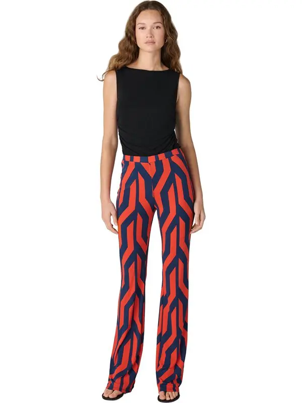 Diane Von Furstenberg Brooklyn Straight Pants - Giant Why Not Red Clay