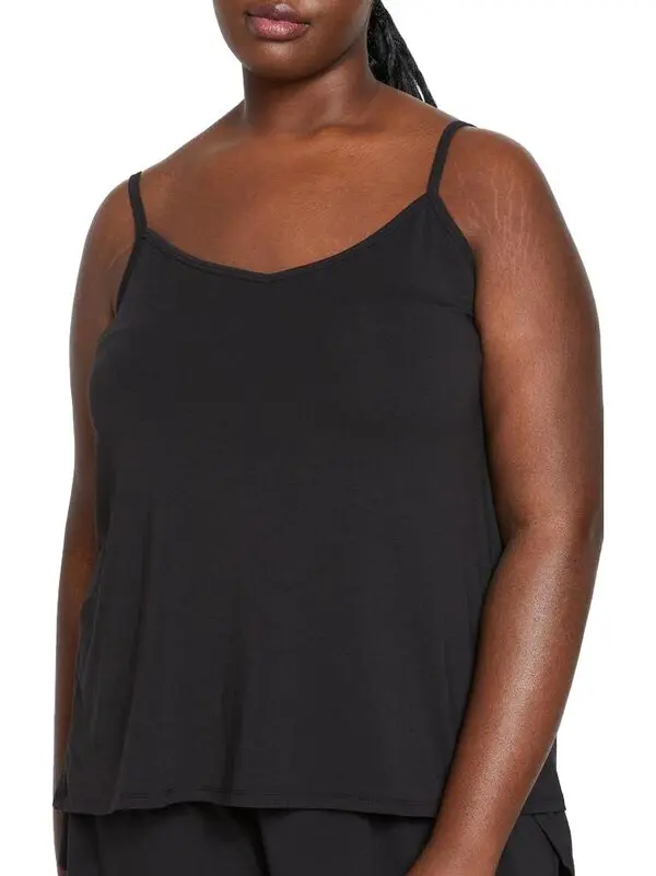 Universal Standard Natalie Jersey Camisole & Shorts Sleep Set - Black
