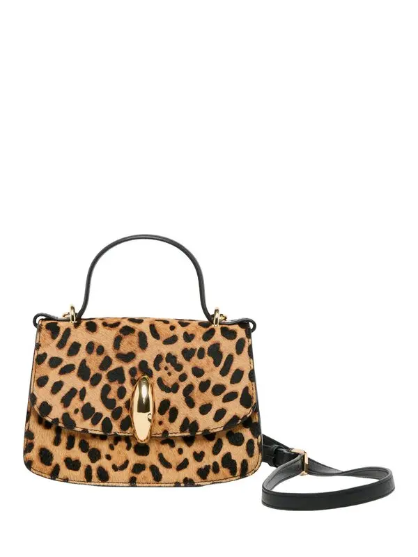 Dolce Vita Lucia Genuine Calf Hair Top Handle Bag - Leopard