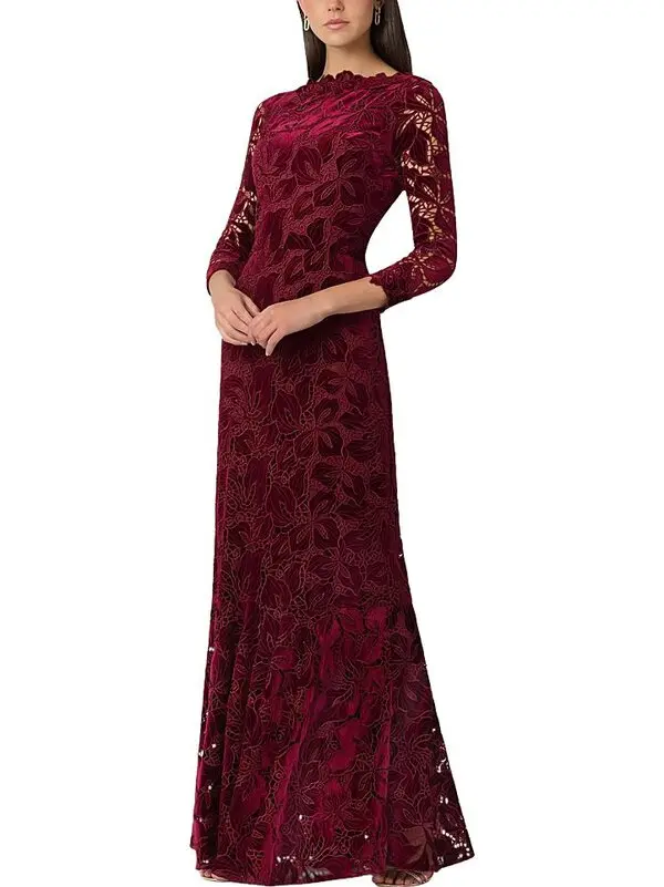 Shoshanna Brianna Velvet Dress - Bordeaux