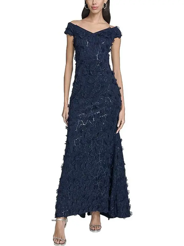 Eliza J Off-the-shoulder Gown - Navy
