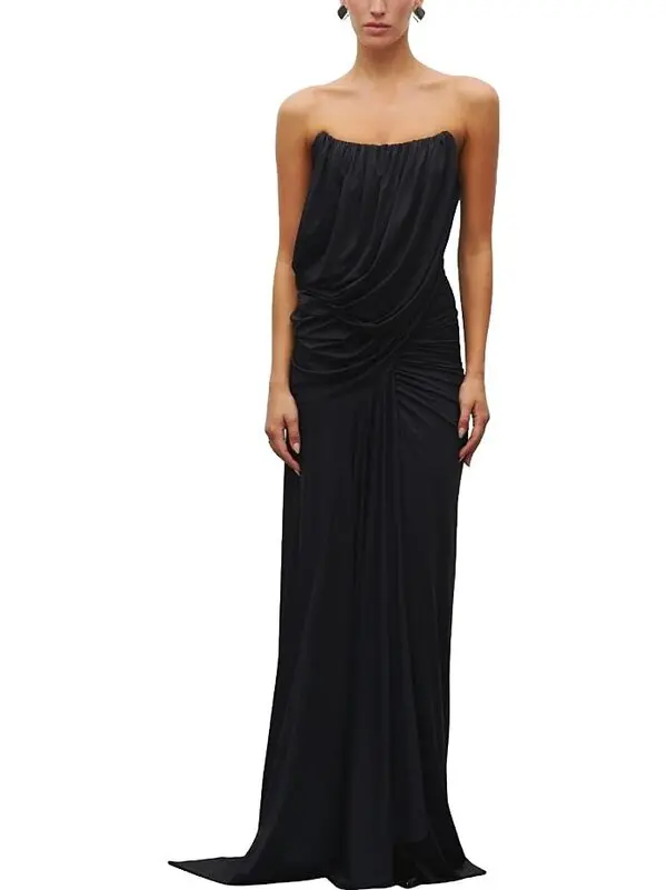 HEIRESS BEVERLY HILLS Gathered Drape Gown - Black