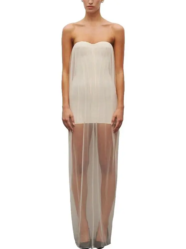 HEIRESS BEVERLY HILLS Sheer Corset Dress - Ivory