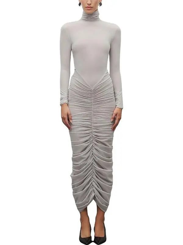 HEIRESS BEVERLY HILLS Ruched Maxi Dress - Grey